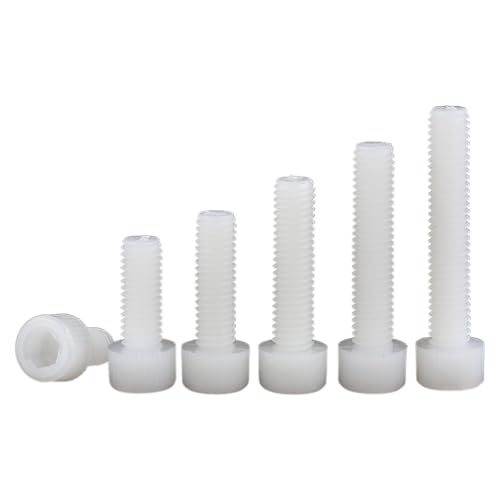 RAWARS Hexagon Socket Screws 10pcs White Nylon hex Socket Head Screws Cylindrical Head Plastic Glue Insulating Screws Cup Head Hexagon Socket Screws (Size : M5*12)