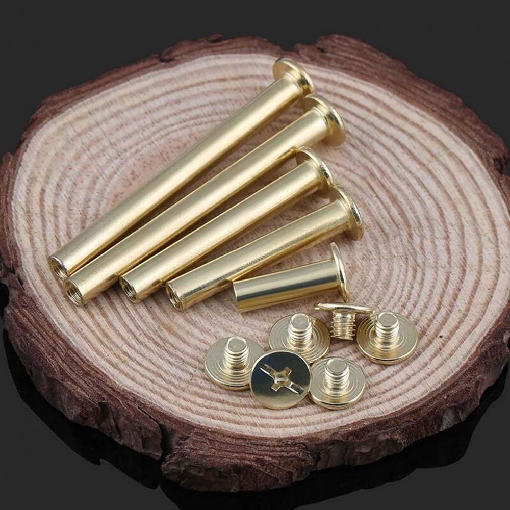 M5x12 mm -5PCS Copper Plated Binding Post Chicago Screw for Album Purse Leather (M512 mm -5PCS)