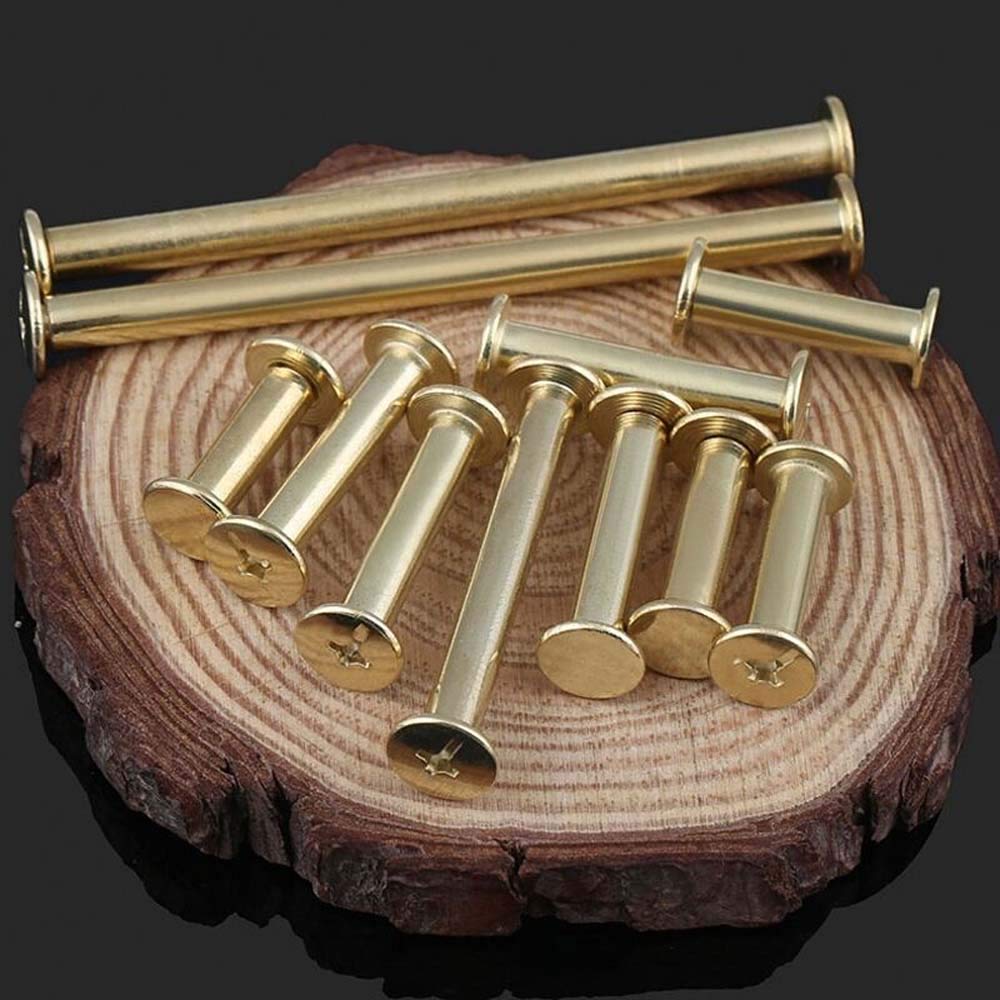 M5x12 mm -5PCS Copper Plated Binding Post Chicago Screw for Album Purse Leather (M512 mm -5PCS)