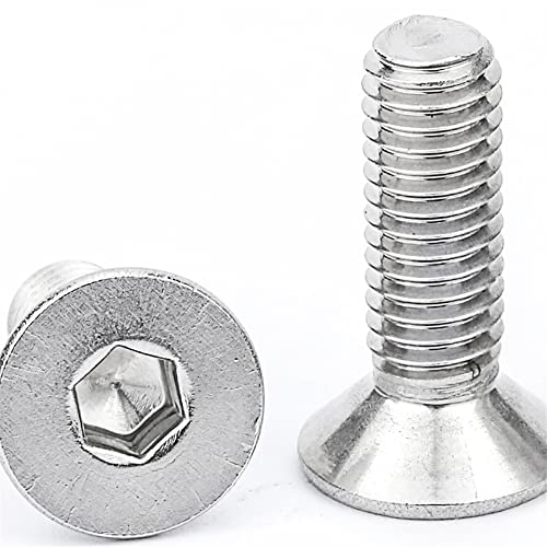 CHANWA 201 Stainless Steel countersunk Head Hexagonal Screw Flat Head Hexagonal Bolt Inner Hexagonal Screw Hexagon Socket Screws (Size : M5*12)