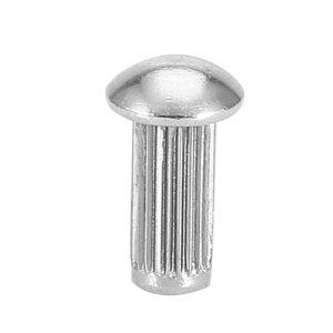 50pcs m5 stainless steel, bore sight round head knurled shank solid rivets assortment set (m5*12)