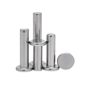 GUSTYT Stainless Steel Flat Head Solid Rivets Percussion Flat Head Rivets M4M5M6mm Solid Rivets (Size : M5*12)