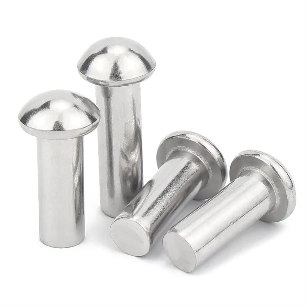 GUSTYT Stainless Steel semi-Round Head Solid Rivets Percussion Round Head Rivets M2M2.5M3M4M5M6M8M10M12 (Size : M5*12)