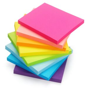 early buy sticky notes 8 bright color 8 pads self-stick notes 3 in x 3 in, 60 sheets/pad