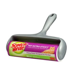 Scotch-Brite Pet Extra Sticky Large Surface Roller, Designed for Pet Hair, 60 Sheets