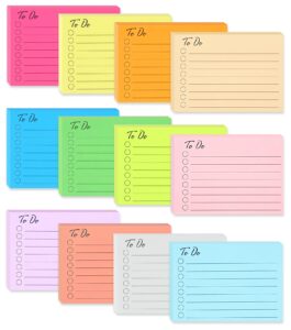 (12 pack) to do list sticky notes, 3x4 in post, 504 sheets to do lined sticky notes, 12 colors to do list notepad, to do list planner, daily to do list notepad, to do notepad, todo list notepad