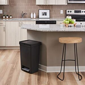 Rubbermaid Premier Series II Step-On Trash Can for Home and Kitchen, with Lid Lock and Slow Close, 13 Gallon, Charcoal