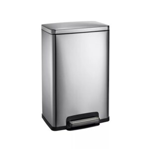 tramontina 13 gal step trash can, stainless steel