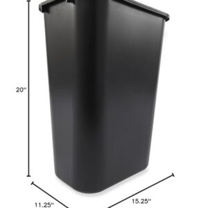 Rubbermaid Commercial Products Resin Wastebasket/Trash Can, 10-Gallon/41-Quart, Black, Plastic, for Bedroom/Bathroom/Office, Fits Under Desk/Sink/Cabinet, Pack of 12