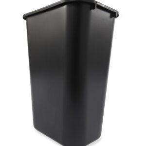 Rubbermaid Commercial Products Resin Wastebasket/Trash Can, 10-Gallon/41-Quart, Black, Plastic, for Bedroom/Bathroom/Office, Fits Under Desk/Sink/Cabinet, Pack of 12