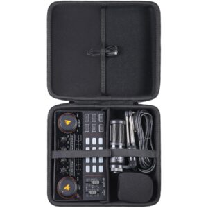 khanka hard travel case replacement for podcast equipment bundle-maono maonocaster lite -audio interface-all in one-podcast production studio,case only.