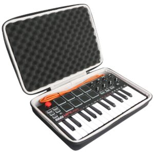 khanka hard travel case replacement for akai professional mpk mini mkii & mk3 & mpk mini play | 25-key ultra-portable usb midi drum pad & keyboard controller