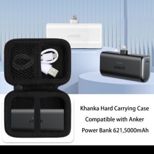 khanka Hard Travel Case Replacement with Anker 621 Nano Power Bank,5,000mAh Portable Charger,Case Only (Black)