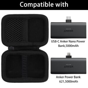 khanka Hard Travel Case Replacement with Anker 621 Nano Power Bank,5,000mAh Portable Charger,Case Only (Black)