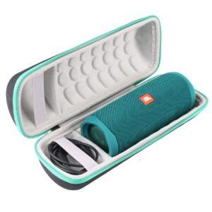 khanka hard travel case replacement for jbl flip5 flip 5 / flip 6 waterproof portable bluetooth speaker (teal)