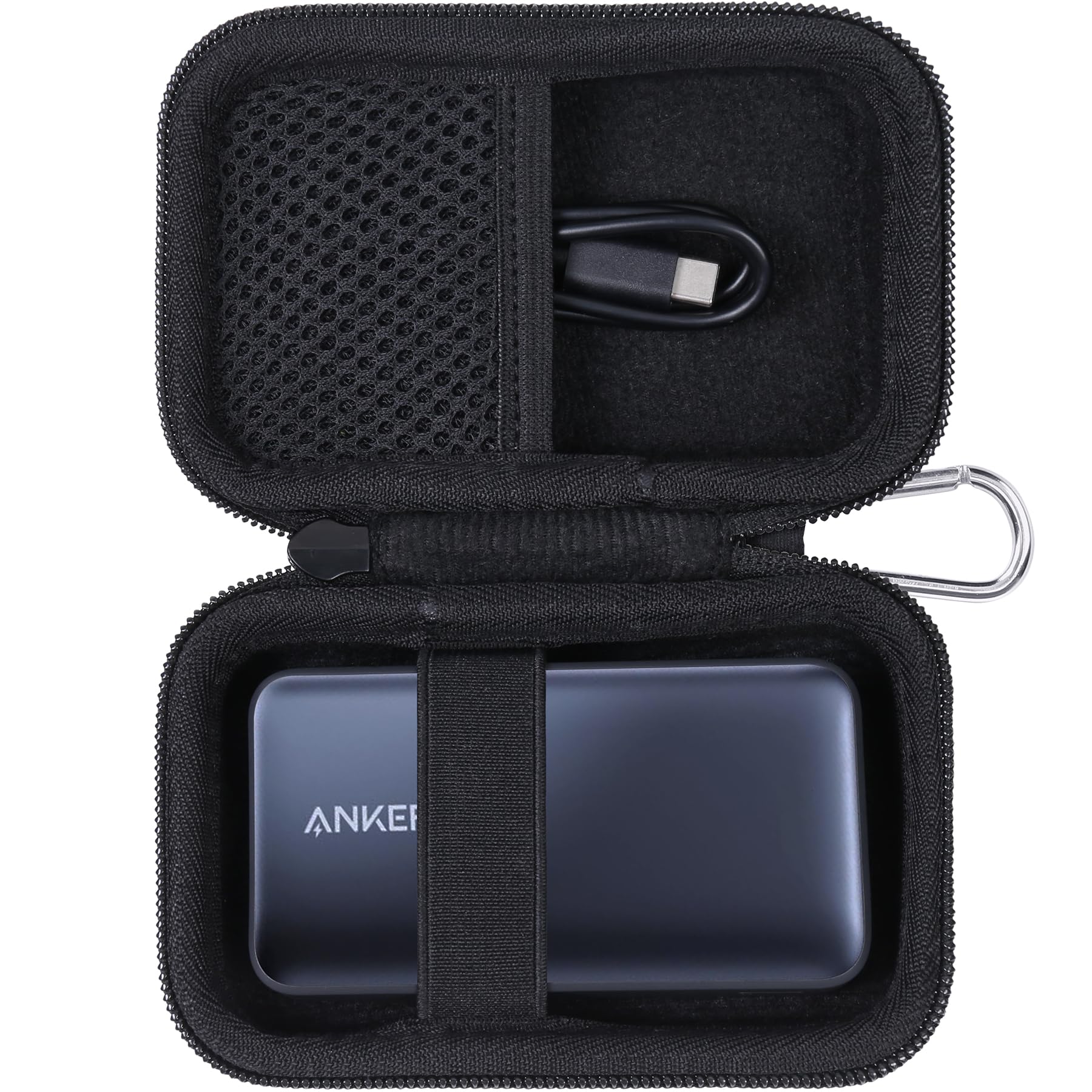 khanka Hard Travel Case for Anker 3-in-1 Fast Charging Charger with Built-in USB-C Cable/Anker 533 Power Bank/Anker Nano Power Bank,10000mAh Portable Charger (PD 30W max. Leistung),Case Only(Black)