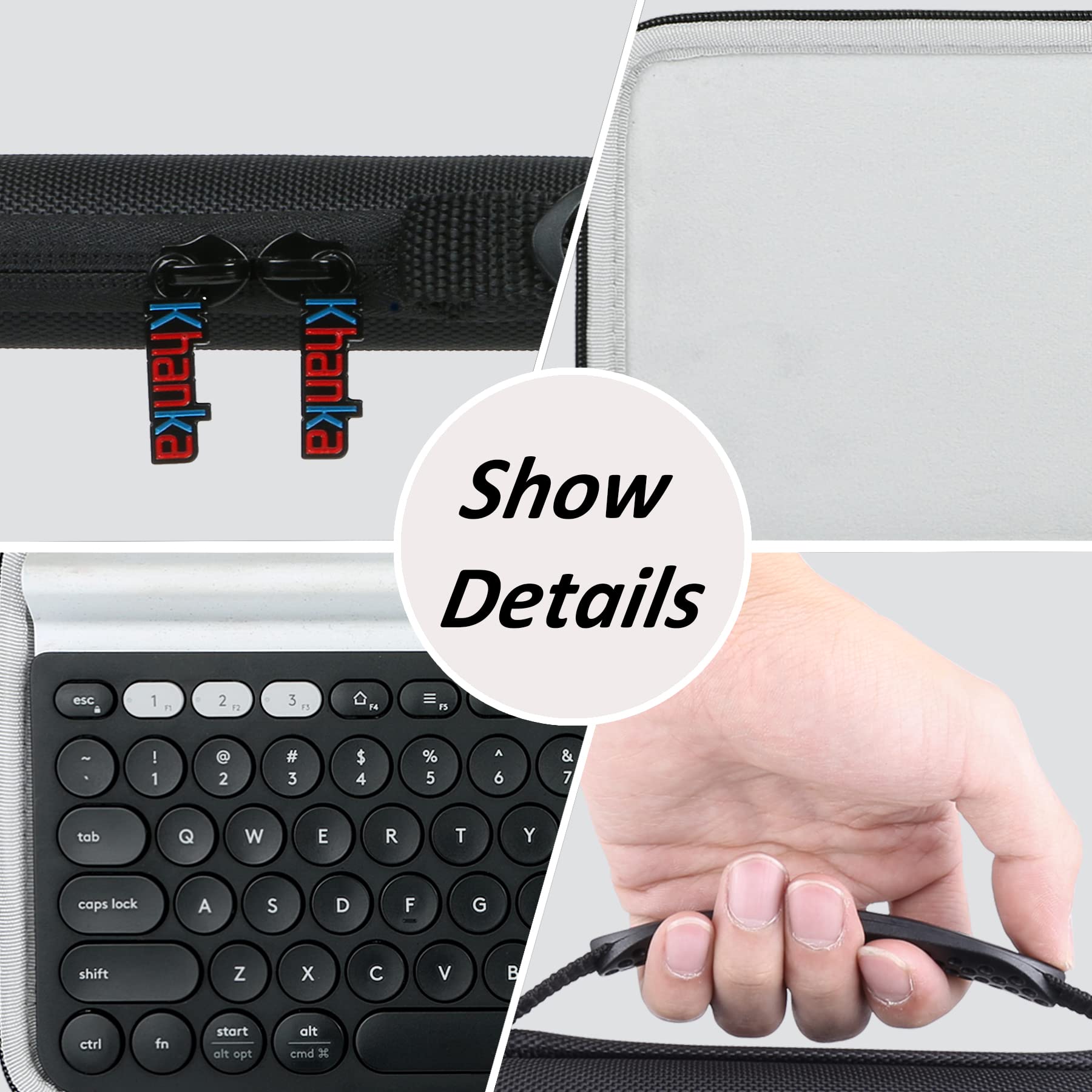 Khanka Hard Travel Case Replacement for Logitech K780 Multi-Device Wireless Keyboard