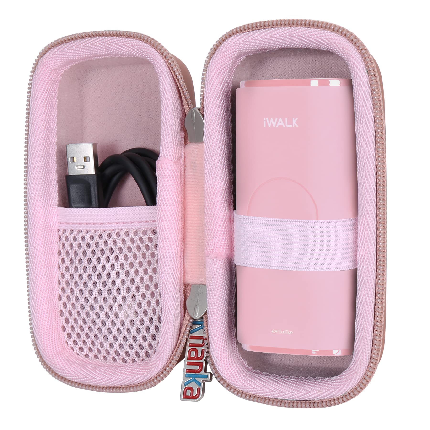 Khanka Hard Travel Case Replacement for iWALK Portable Apple Watch Charger, 9000mAh Power Bank, Case Only (Pink)