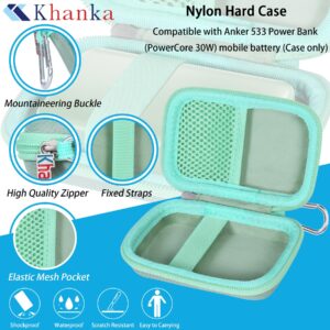 khanka Hard Travel Case Replacement for Anker 533 Power Bank/Anker Nano Power Bank,10000mAh Portable Charger (PD 30W max. Leistung),Case Only（Green）