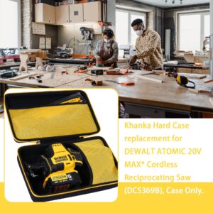 Khanka Hard Case replacement for DEWALT ATOMIC 20V MAX* Cordless Reciprocating Saw (DCS369B), Case Only