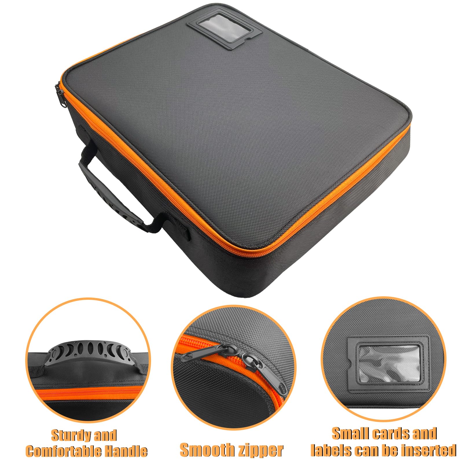 Portable Tool Battery Hard Carrying Case fits for Dewalt/Milwaukee/Makita/Ryobi 12V/18V/20V Battery & Charger,Power Tool Box Storage Bag with Adjustable Dividers for Small Parts & Hardware Organizer