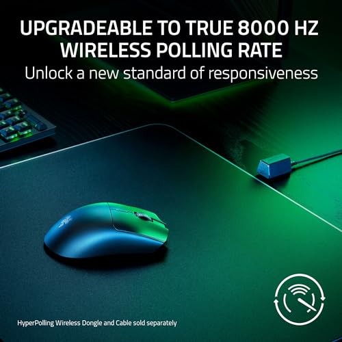 Razer Viper V3 HyperSpeed Wireless Esports Gaming Mouse: 82g Lightweight Design - 30K DPI Optical Sensor - Up to 280 Hr Battery Life - Mechanical Switches Gen-2 - Classic Black