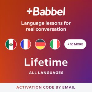 babbel: learn a new language – choose from 14 languages including french, spanish & english - lifetime app subscription for ios, android, mac & pc [online code]