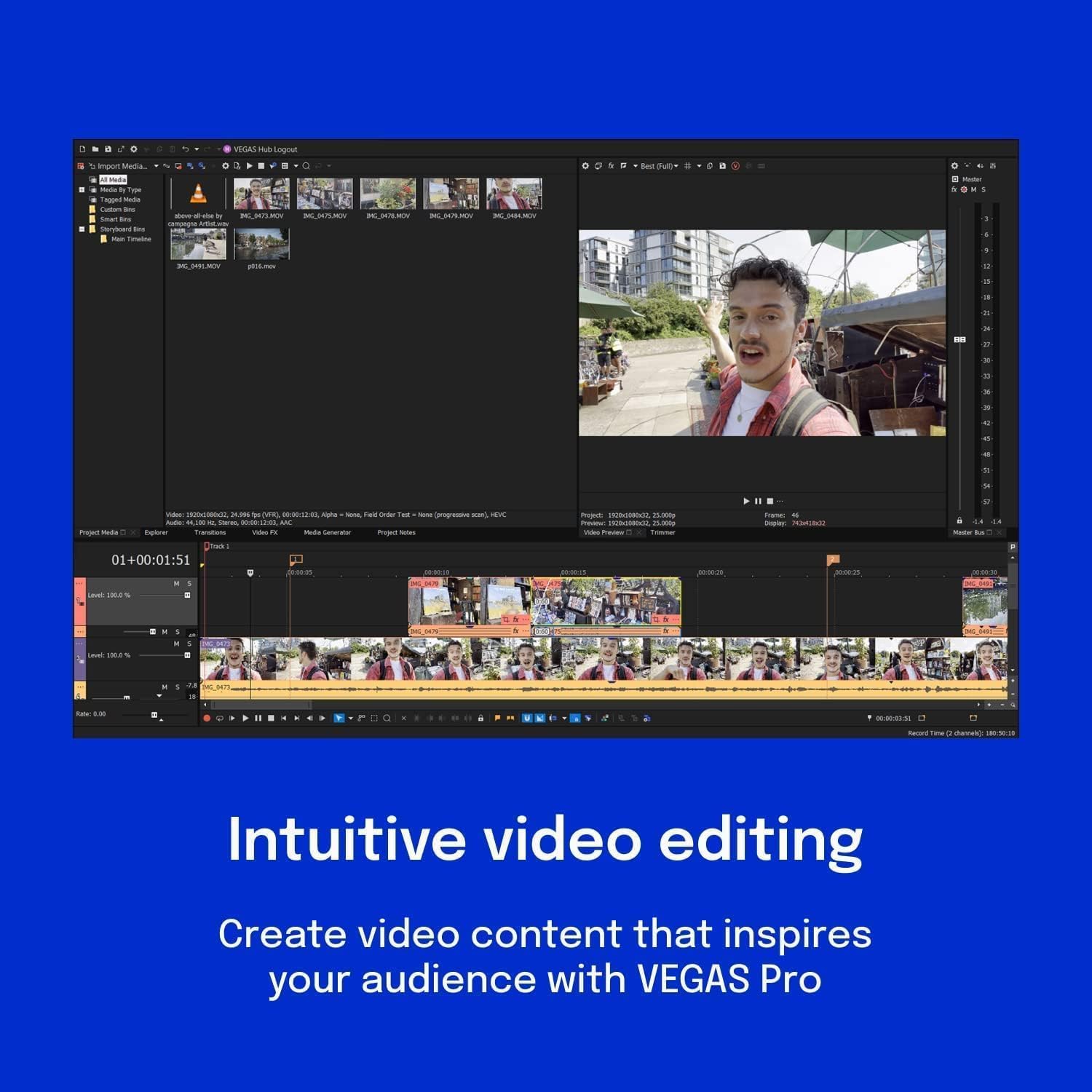 VEGAS Edit 20 - Video editing for creators | video editing software | video cutting software | Video Editor | Windows 10/11 PC | 1 license