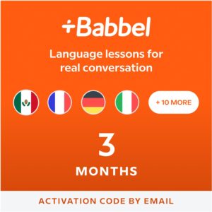 babbel language learning software - learn to speak spanish, french, english, & more - all 14 languages included, audio lessons - compatible with ios, android, mac & pc (3 month subscription)