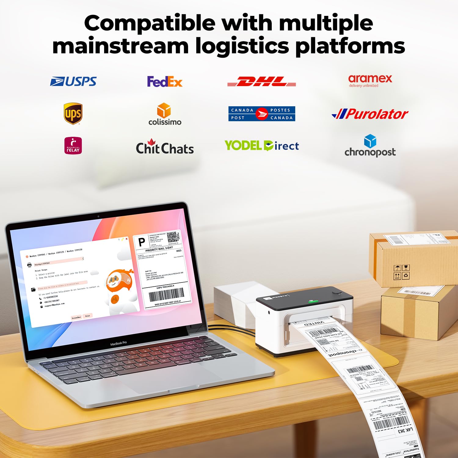 Munbyn Label Converter Software, Batch Print up to 50 Different Label Files with One-click and Convert 8.5x11 Shipping Label Files to 4x6