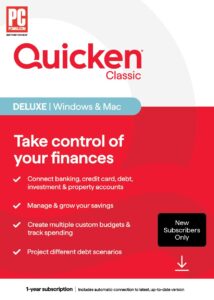 quicken classic deluxe for new subscribers| 1 year [pc/mac online code]