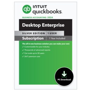 intuit quickbooks desktop enterprise silver 2024 1 user, 1-year subscription [pc download]