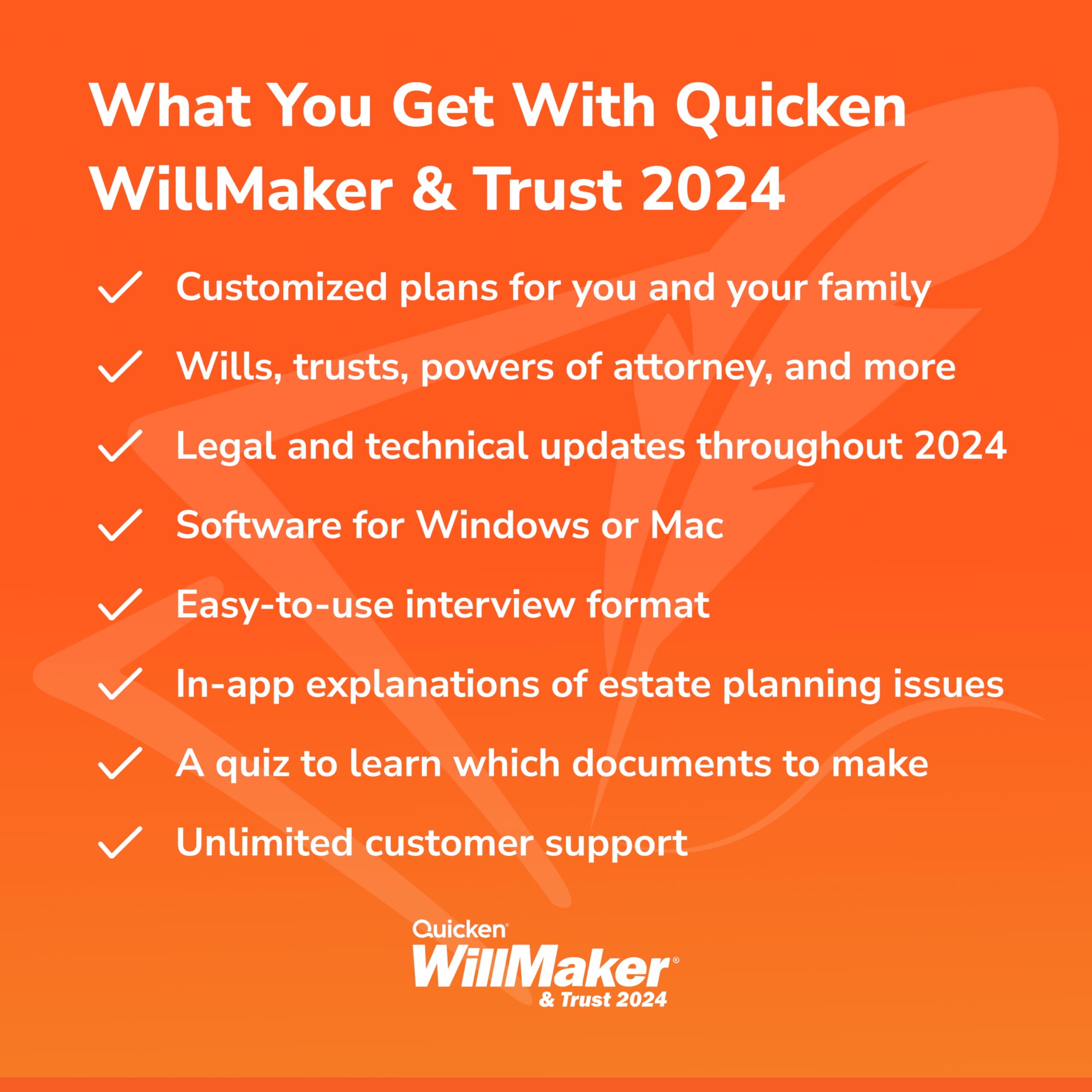 Quicken WillMaker & Trust 2024 - Windows - Estate Planning Software Includes Will, Living Trust, Health Care Directive, Financial, Power of Attorney - Legally Binding [PC Online code]