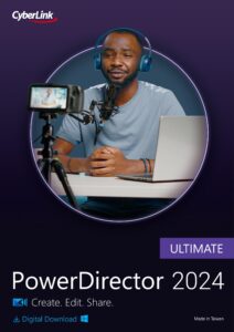 cyberlink powerdirector 2024 ultimate | video editing software [pc online code]