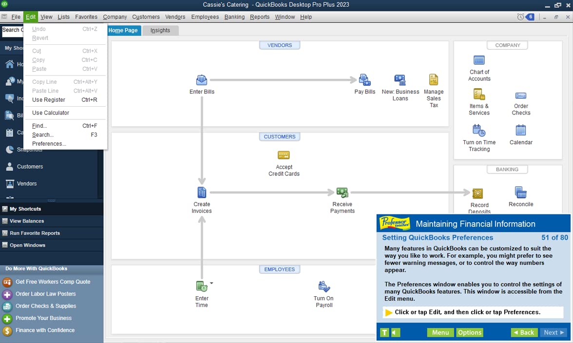 Professor Teaches QuickBooks 2023 Tutorial Set - Interactive Training for Intuit’s Quickbooks versions 2023, 2022 and 2021, Accounting Fundamentals and Business planning