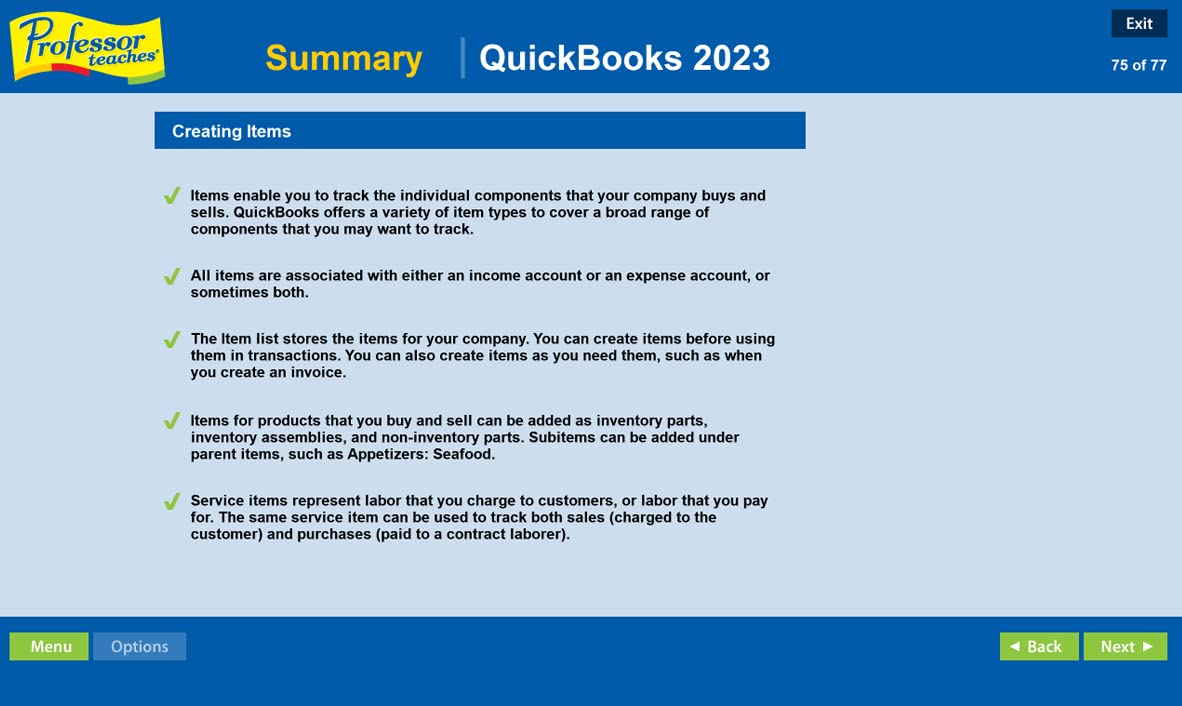 Professor Teaches QuickBooks 2023 Tutorial Set - Interactive Training for Intuit’s Quickbooks versions 2023, 2022 and 2021, Accounting Fundamentals and Business planning