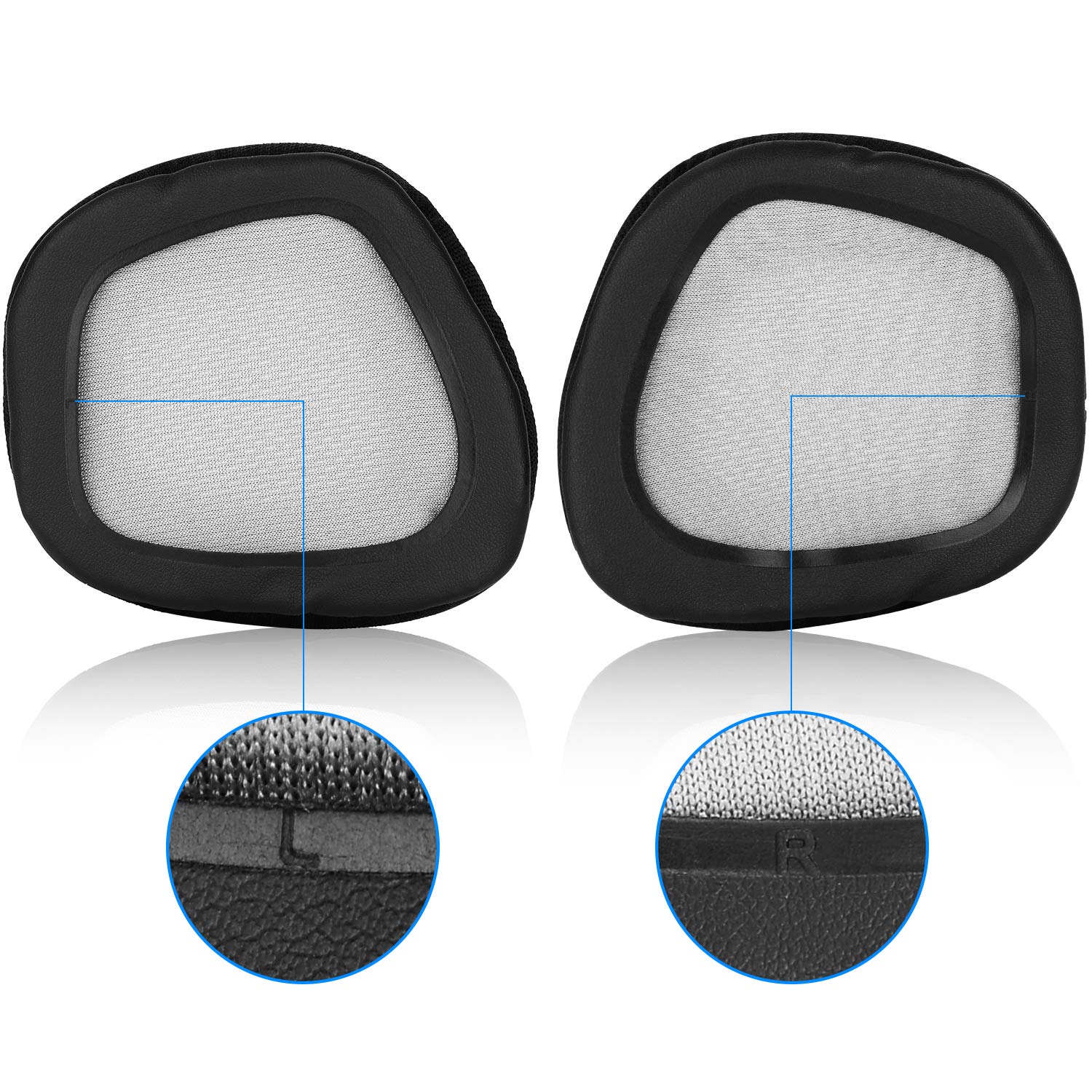 Jecobb Replacement Earpads with Mesh Fabric & Memory Foam Ear Cushion Cover for Corsair Void & Corsair Void PRO RGB Wired/Wireless Gaming Headset ONLY (Black/Grey)