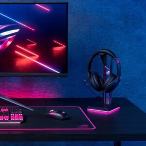 ASUS ROG Strix Go 2.4 Electro Punk Wireless Gaming Headphones with USB-C 2.4 GHz Adapter | Ai Powered Noise-Cancelling Microphone | Over-ear Headphones for PC, Mac, Nintendo Switch, and PS4