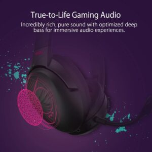 ASUS ROG Strix Go 2.4 Electro Punk Wireless Gaming Headphones with USB-C 2.4 GHz Adapter | Ai Powered Noise-Cancelling Microphone | Over-ear Headphones for PC, Mac, Nintendo Switch, and PS4