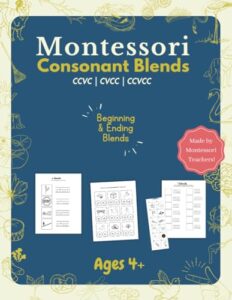 beginning blends workbook | initial consonant blends | montessori friendly: tracing, cut & paste, writing, review