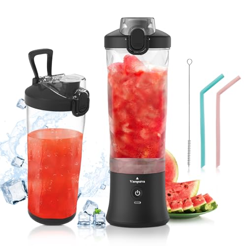 Portable Blender, Personal Size Blender for Shakes and Smoothies, Waterproof 20OZ USB Rechargeable Mini Blender Cup with 6 Sharper Blades Hand-held Blender for Kitchen/Home/Travel