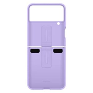 SAMSUNG Galaxy Z Flip 4 Silicone Cover with Ring, Protective Phone Case with Finger Loop, Matte Finish, Bold Style, Handheld Design, US Version, Bora Purple