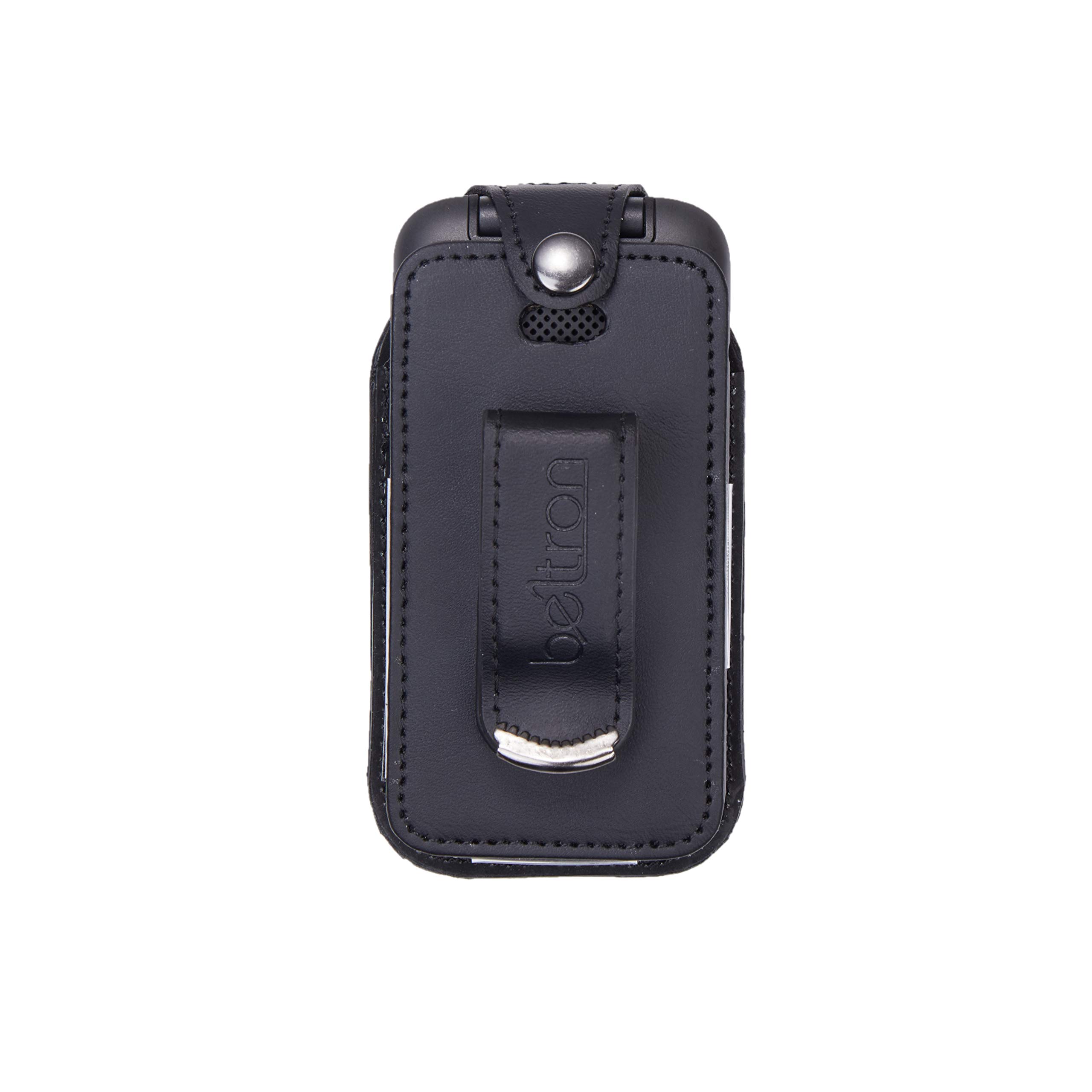 Fitted Leather Case for Alcatel Smartflip/Alcatel Go Flip 3, Features: Rotating Belt Clip, Screen & Keypad Protection, Secure Fit - Smartflip (AT&T Cricket Wireless), Go Flip 3 (Metro PCS T-Mobile)