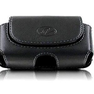 Wonderfly Horizontal Holster for Flip Phone or Smartphone Up to 4.375x2.30x0.90 Inch in Dimensions, a Leather Carrying Case with Belt Clip and Belt Loops