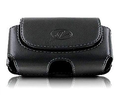 Wonderfly Horizontal Holster for Flip Phone or Smartphone Up to 4.375x2.30x0.90 Inch in Dimensions, a Leather Carrying Case with Belt Clip and Belt Loops