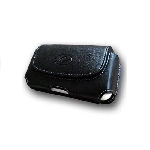 Wonderfly Horizontal Holster for Flip Phone or Smartphone Up to 4.375x2.30x0.90 Inch in Dimensions, a Leather Carrying Case with Belt Clip and Belt Loops