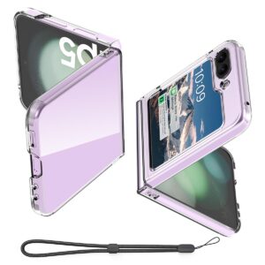 aicase for samsung galaxy z flip 5 case clear, [anti-yellow] ultra-thin slim fit transparent hard pc phone case for samsung flip 5 5g