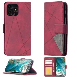 jioeuinly vortex z23 case compatible with vortex z23 phone case cover flip stand cover stitching style wallet case bf05 red