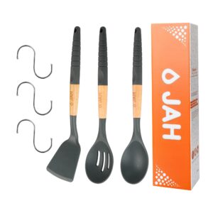 silicone kitchen utensils set 3pcs, non stick cookware utensils set, bpa free silicone utensils set for cooking, easy grip kitchen cooking utensils set heat resistant