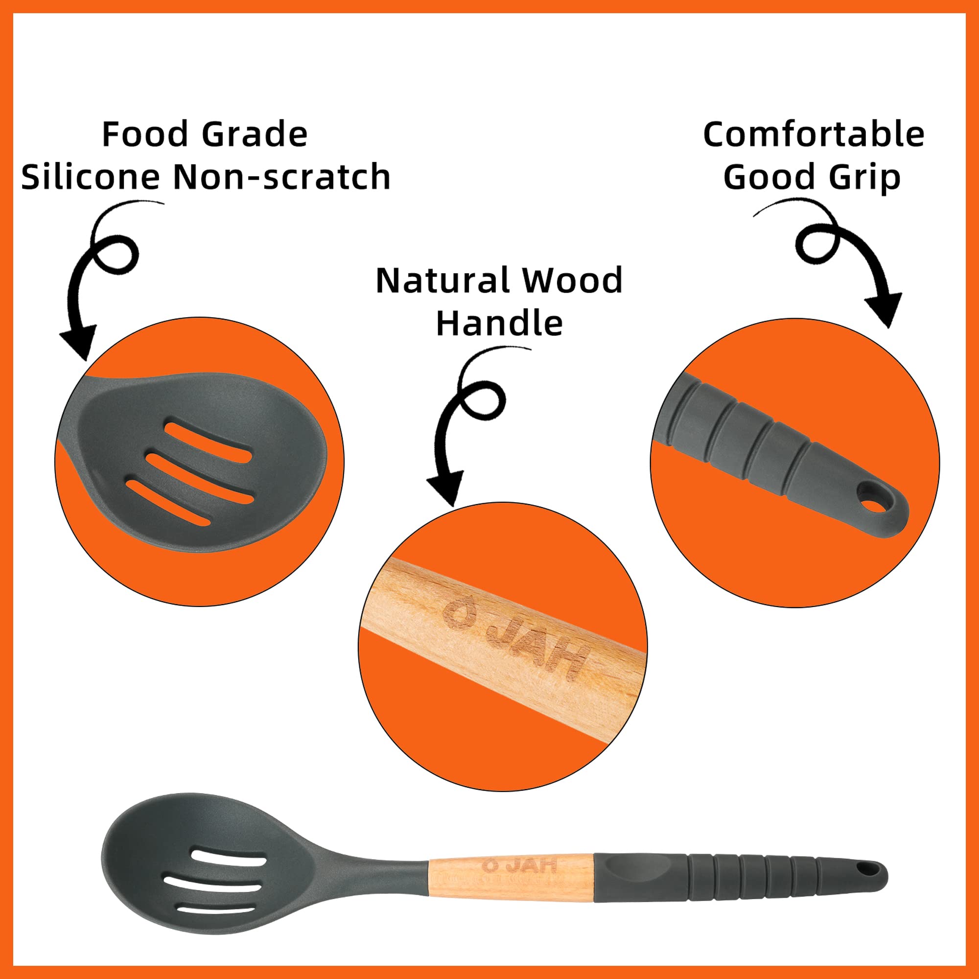 Silicone Kitchen Utensils Set 3Pcs, Non Stick Cookware Utensils Set, BPA Free Silicone Utensils Set for Cooking, Easy Grip Kitchen Cooking Utensils Set Heat Resistant